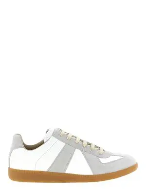 MAISON MARGIELA Replica Leather Lace-up Sneakers - White