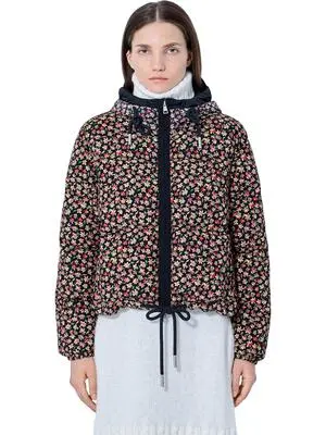 Moncler MONCLER Becfigue Floral Hooded Down Jacket Multicolor