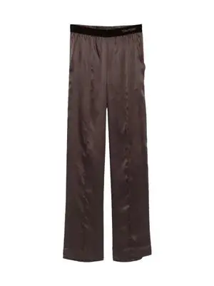 TOM FORD Logo-stripe Trousers - Brown