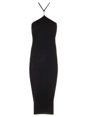 Amiri Ribbed Cotton Midi Dress - Black