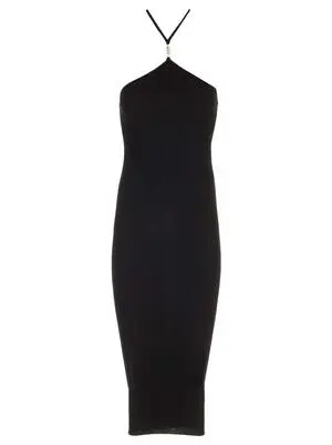 Amiri Ribbed Cotton Midi Dress - Black