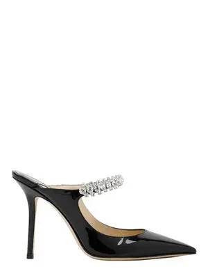 JIMMY CHOO Bing 100 Patent Mules - Black