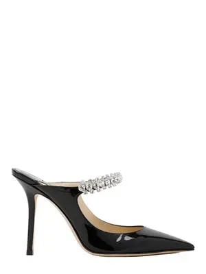JIMMY CHOO Bing 100 Patent Mules - Black