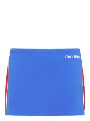 Miu Miu Embroidered Logo Mini Skirt - Multicolor
