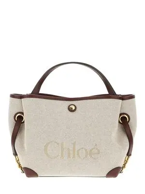 Chloé Leather Trimmed Logo Handbag - Multicolor