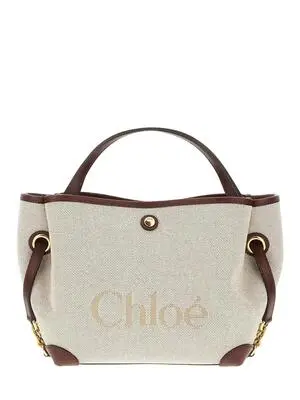 Chloé Leather Trimmed Logo Handbag - Multicolor