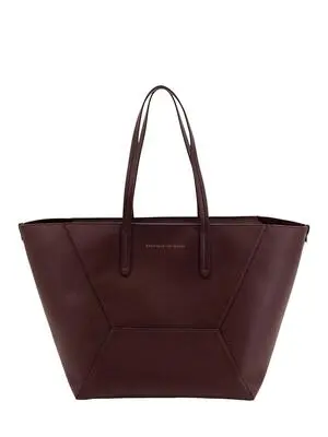 Brunello Cucinelli Bc Duo Hammered Leather Shoulder Bag - Red
