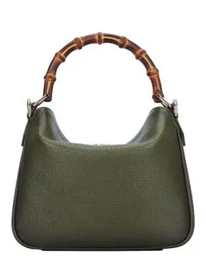 Gucci GUCCI Diana Mini Grained Leather Bag With Bamboo Handle And GG Logo Green