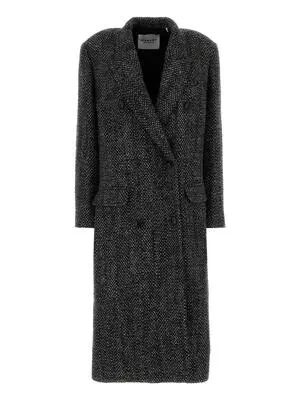 Isabel Marant Étoile Melange Charcoal Knit Pilda Coat - Gray