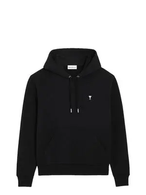 AMI Paris De Coeur Cotton Hoodie - Black