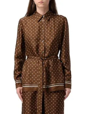 Max Mara Printed Silk Shirt - Brown