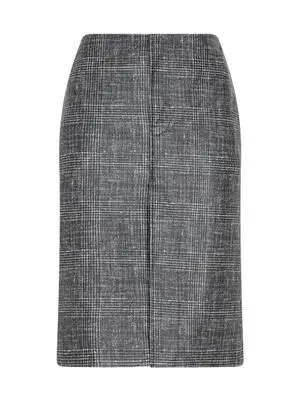 Bottega Veneta Printed Leather Midi Skirt - Black