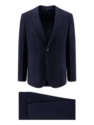 Giorgio Armani Soho Line Super 160's Virgin Wool Suit - Blue