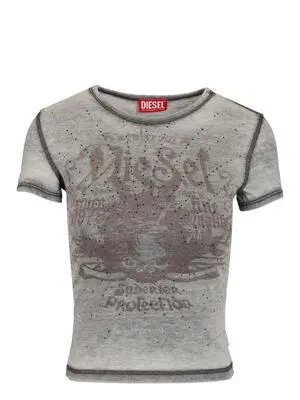 DIESEL® T-uncuties-long-aa3 Cotton Blend T-shirt - Gray