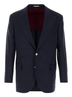 Brunello Cucinelli Brunello Cucinelli Men Navy Blue Wool Blazer Blue