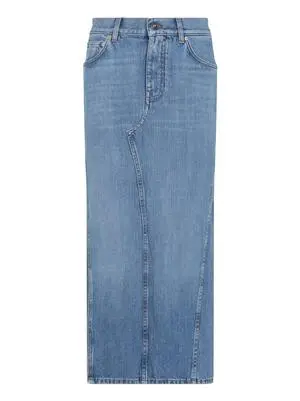 Givenchy Denim Midi Pencil Skirt - Blue