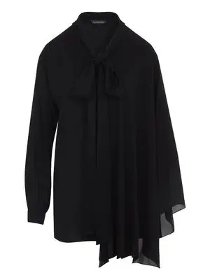 Balenciaga Scarf Blouse - Black