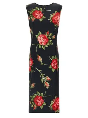 DOLCE & GABBANA DOLCE & GABBANA Bouquet Rose Midi Dress
