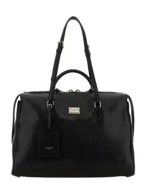 Dolce & Gabbana Leather Vittoria Handbag - Black