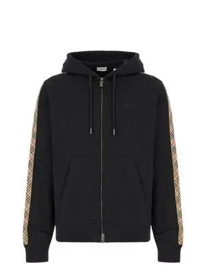 Burberry BURBERRY Check Paneled Zip-Up Hoodie Multicolor