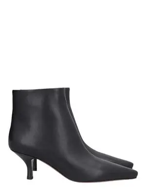 Paris Texas Leather Ankle Boots - Black
