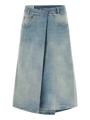 MAISON MARGIELA Cotton Denim Skirt - Blue