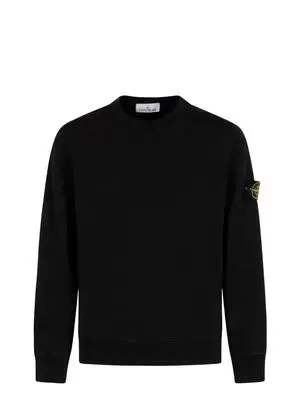 Stone Island Cotton Crew Neck Sweatshirt - Black
