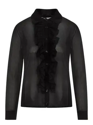 TOM FORD Ruffled Viscose Shirt - Black