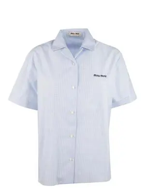 Miu Miu Checkered Short Sleeve Shirt - Multicolor