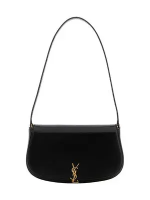 Saint Laurent Leather Demi Lune Shoulder Bag - Black