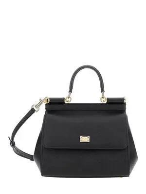 Dolce & Gabbana Sicily Leather Handbag - Black