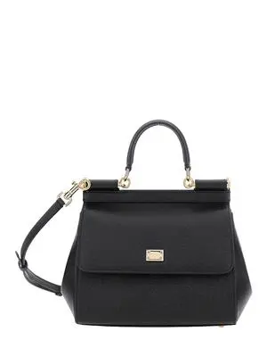 Dolce & Gabbana Sicily Leather Handbag - Black