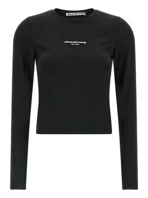 Alexander Wang Alexander Wang Logo Print Long Sleeve T-shirt Black