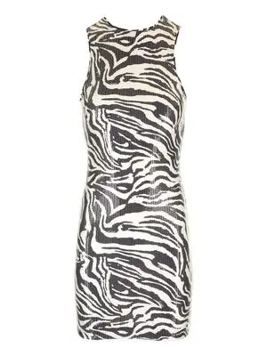 ROTATE BY BIRGER CHRISTENSEN Sequined Zebra Dress - Multicolor