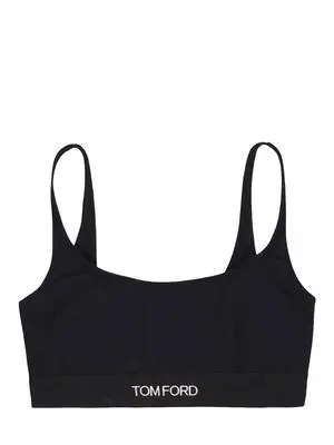 TOM FORD Signature Bralette With Logo Band - Black
