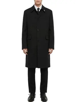 Gucci Single Breasted Polyester Coat - Black