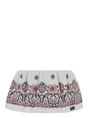 Miu Miu Printed Cotton Blend Mini Skirt - Multicolor