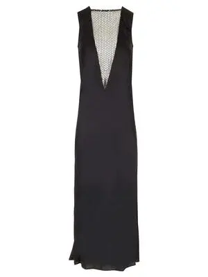ROTATE BY BIRGER CHRISTENSEN Satin Long Dress - Black