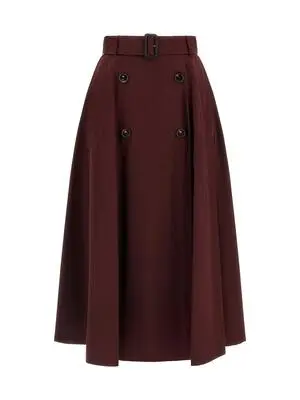 Burberry Gabardine Trench Coat Skirt - Multicolor