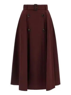 Burberry Gabardine Trench Skirt - Multicolor