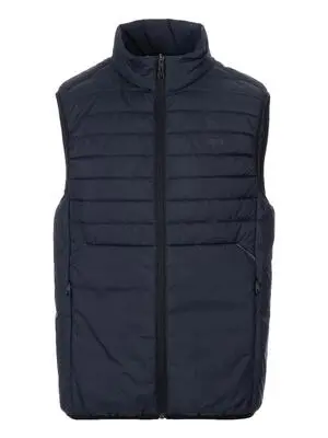 BOSS Quilted High Neck Zip Up Vest - Blue