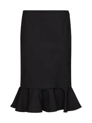 GIUSEPPE DI MORABITO Giuseppe Di Morabito Women Black Virgin Wool Midi Skirt With Ruffle