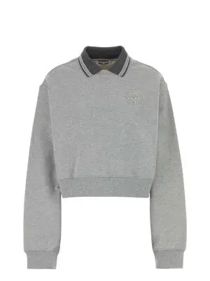 Miu Miu MIU MIU Cotton Oversize Sweatshirt Gray