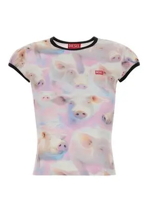 DIESEL® Printed Stretch Jersey T-shirt - Multicolor