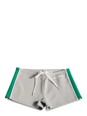 Miu Miu Recycled Polyester Jogging Shorts - Gray