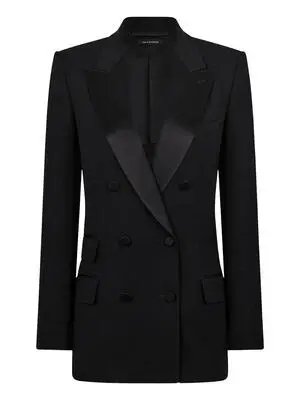 TOM FORD Wool Tuxedo Blazer - Black