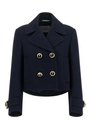 Balenciaga Wool Caban Coat - Blue