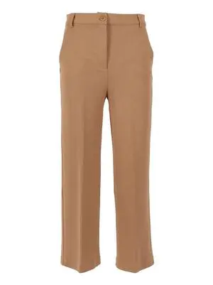 Max Mara WEEKEND MAX MARA Classic Cotton Blend Trousers Brown
