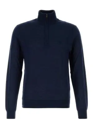 Etro Wool Blend Quarter Zip Sweater - Blue
