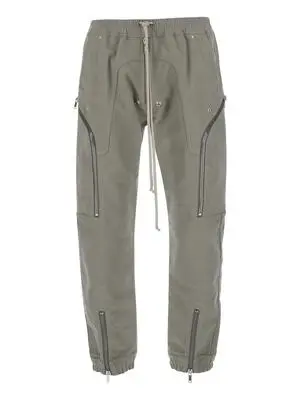 Rick Owens Heizer' Grey Pants With Side Zip Cargo Pockets In Cotton For - Gray